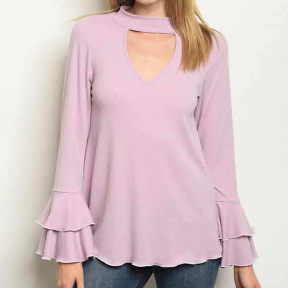 Tops | Purple Ribbed Top | Poshmark